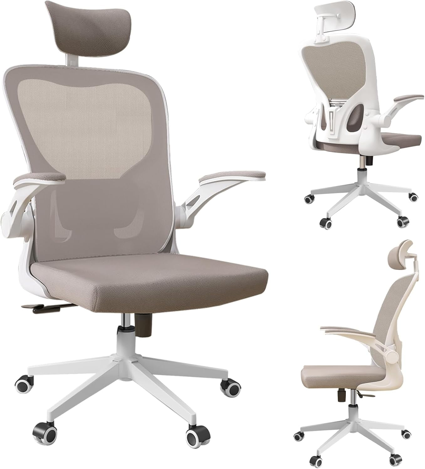 Mesh Chair Ergonomic Computer Chairs with Lumbar Support Mesh Rolling ...