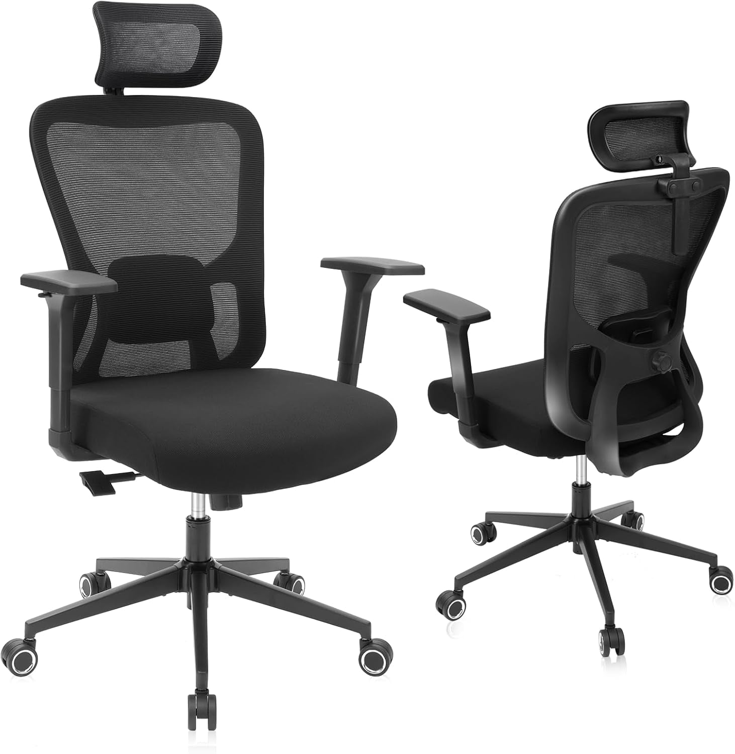 Mesh Chair Ergonomic Computer Chairs with Lumbar Support Mesh Rolling ...