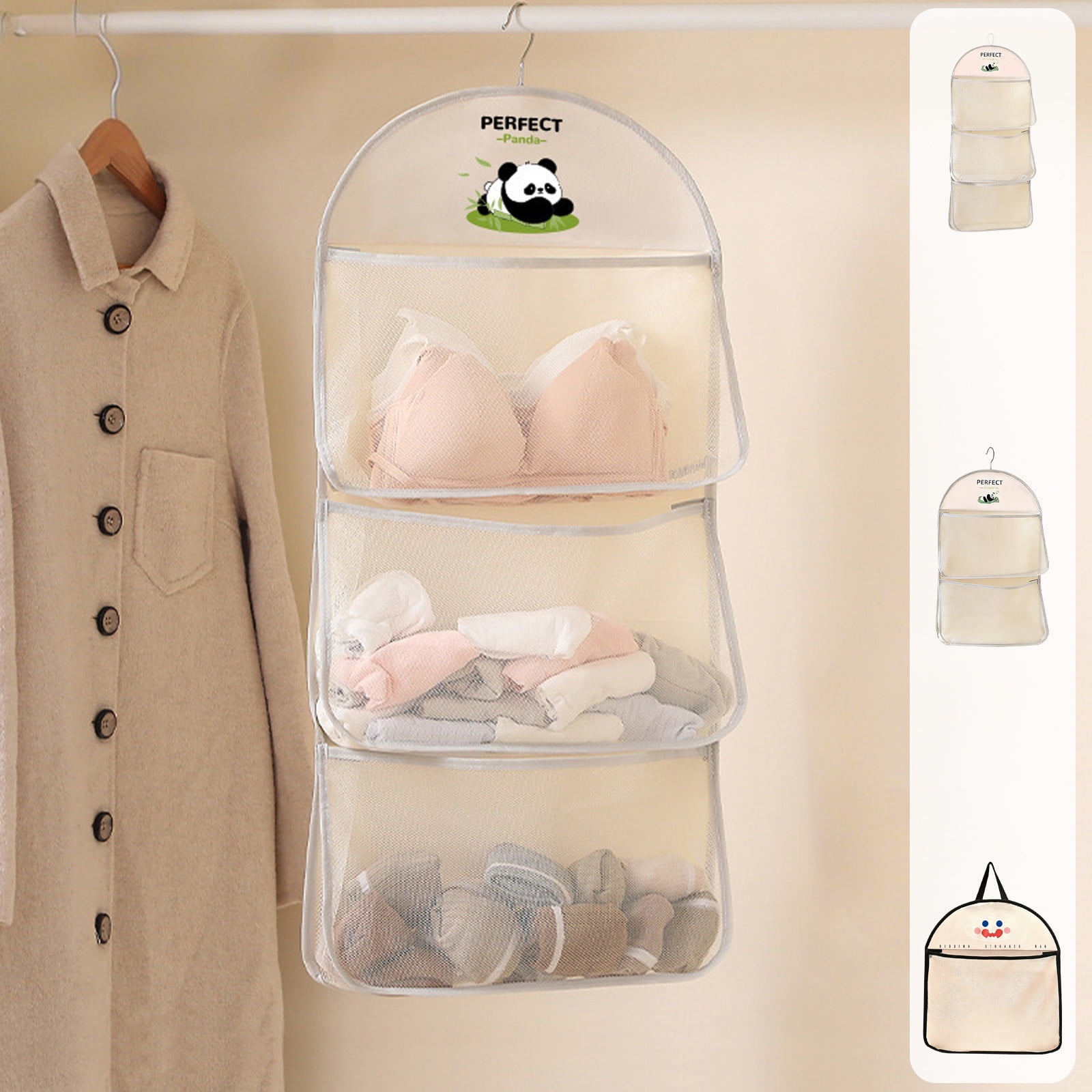 Mesh Clothing Storage Hanging Bag - Door-Back & Wall-Mounted Organizer ...