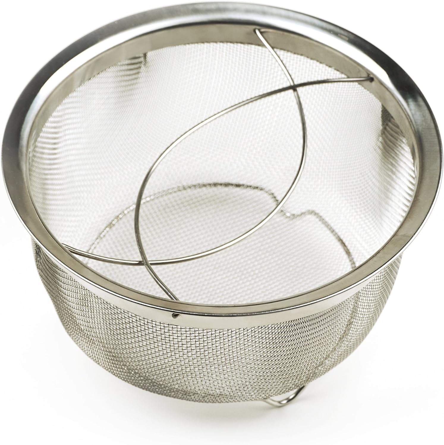 Mesh Colander Strainer Basket with Folding Handles, 3-Quart Stainless ...