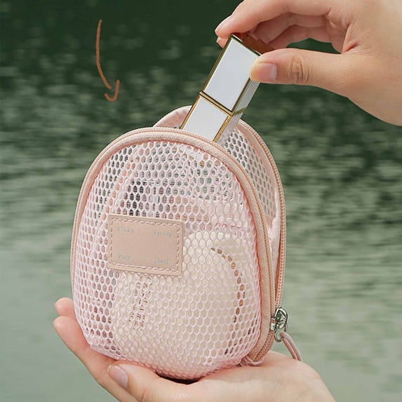 Mesh Cosmetic Organizer Bag with Multiple Compartments, Portable ...