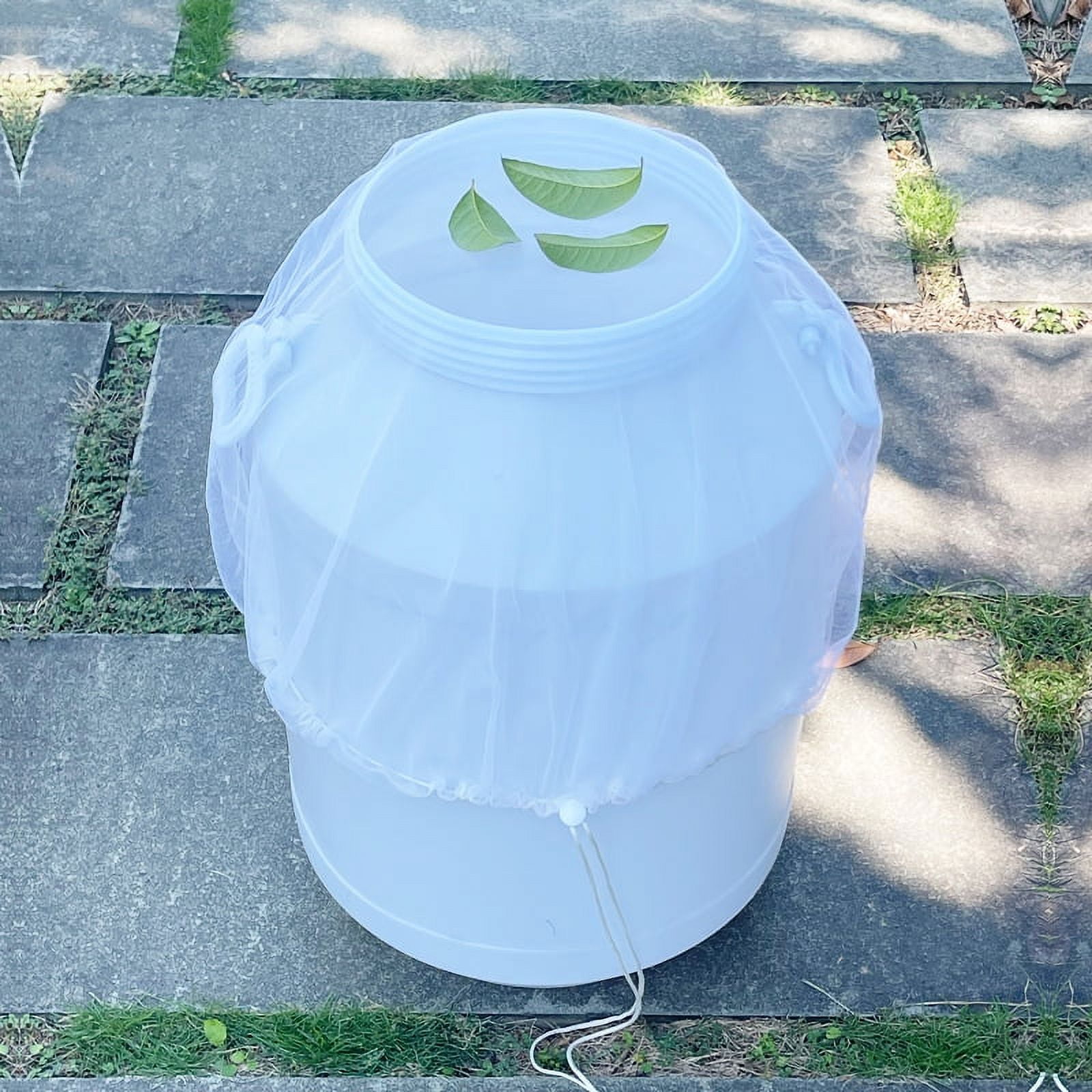 Mesh Cover for Rain Barrels with Drawstring, Water Collection Buckets ...