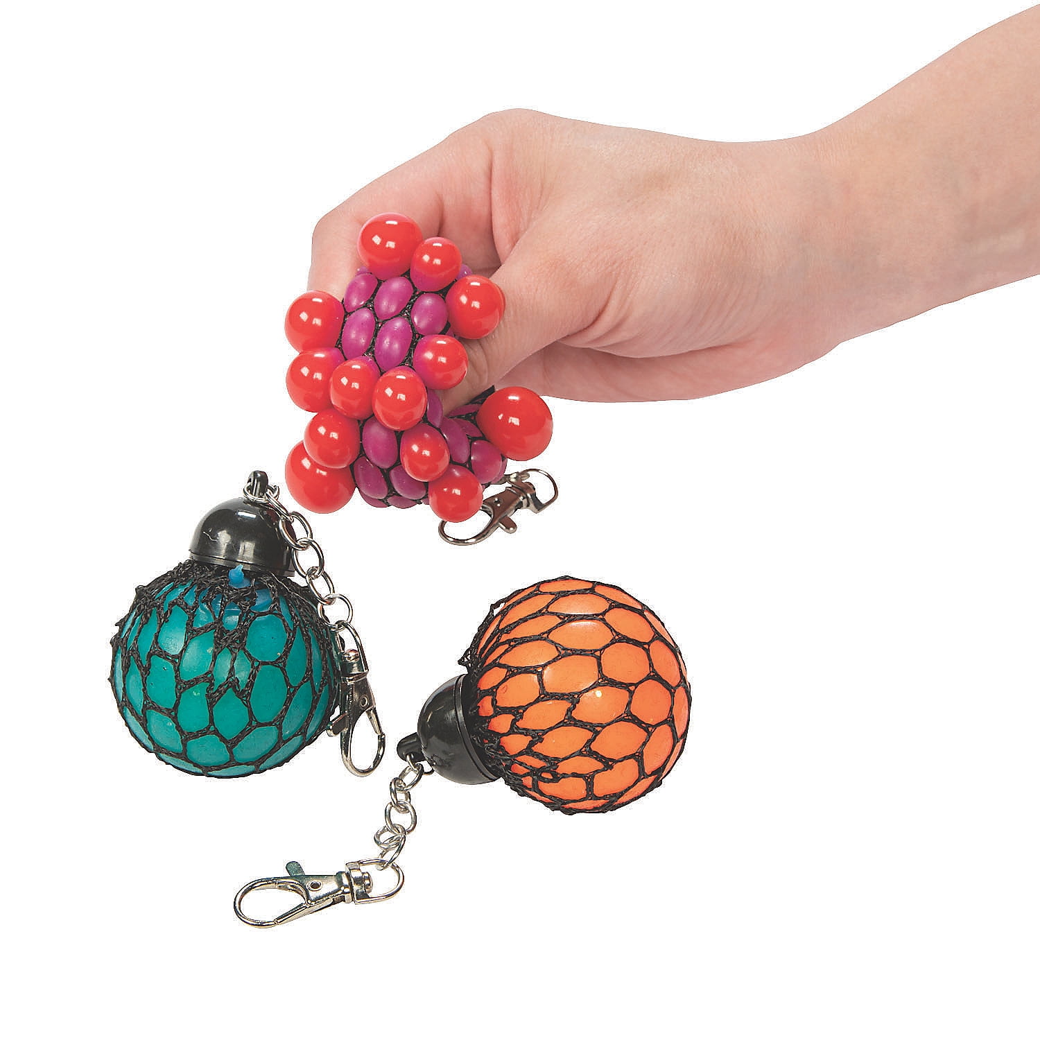 Mesh-Covered Squeeze Ball Backpack Clips, Apparel Accessories, Party ...