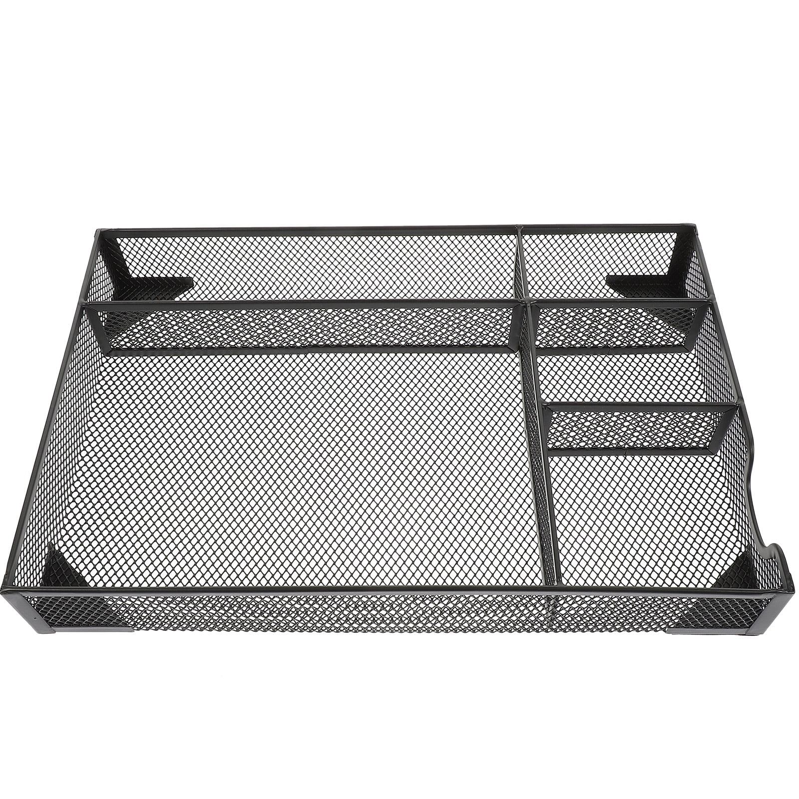 Mesh Desk Drawer Organizer Tray with Compartments - Black - Walmart.com