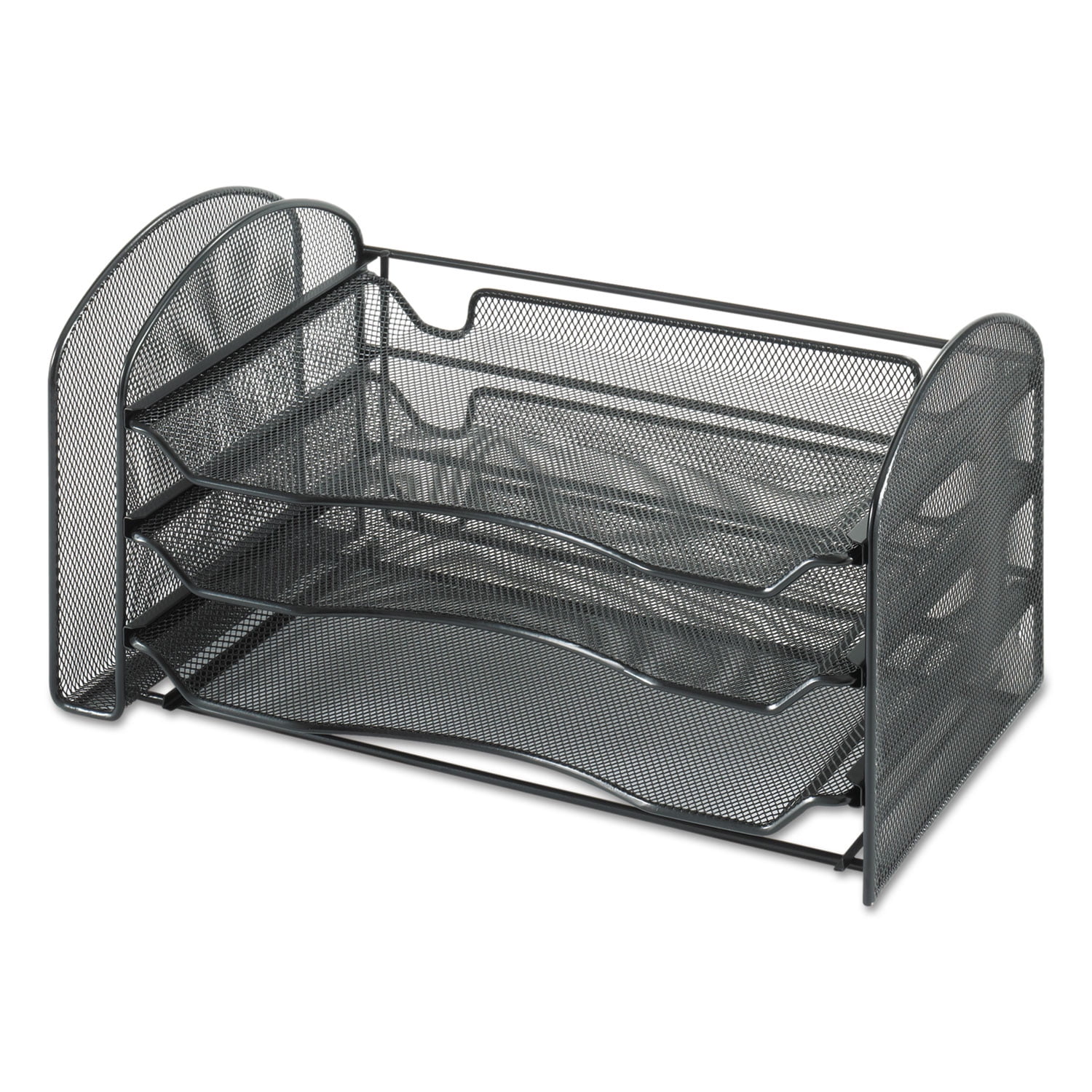 Mesh Desk Organizer, 1 Vertical/3 Horizontal Sections, Steel Mesh, 16. ...