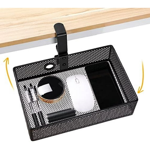 Mesh Desk Organizer and Clamp-on Swivel Pencil Drawer, Desk Hidden ...