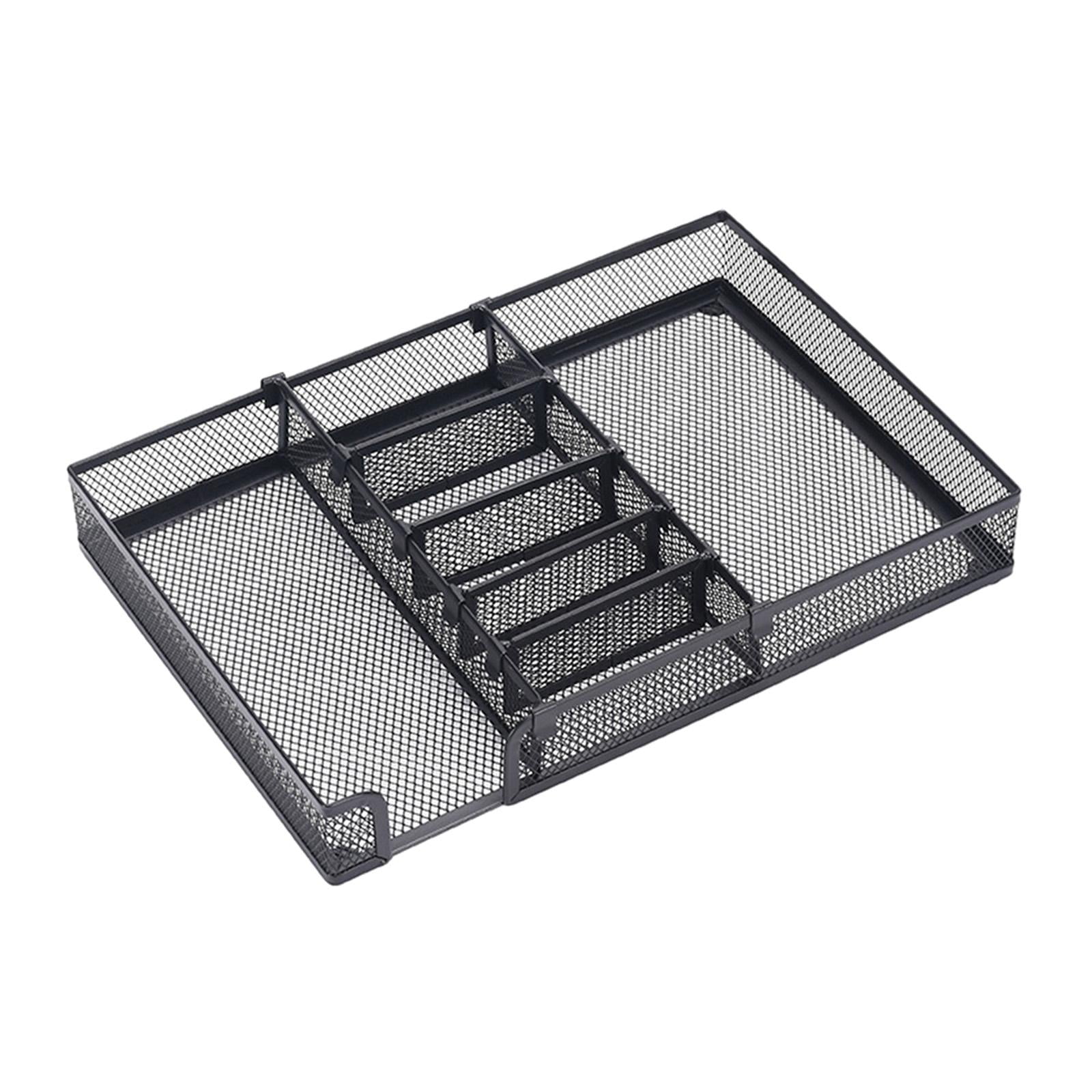Mesh Desk Organizer Large Desktop Storage Baskets for Tabletop Drawer ...
