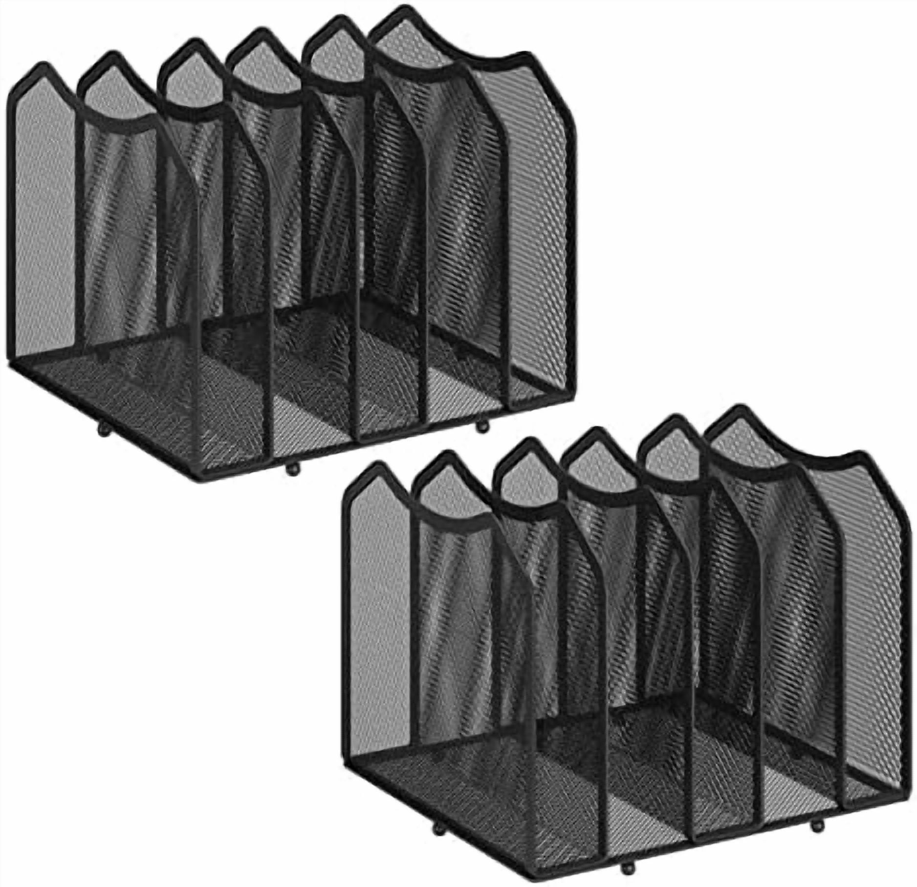 Mesh Desktop File Sorter Organizer, 5-Section Bookshelf for Desk Home ...