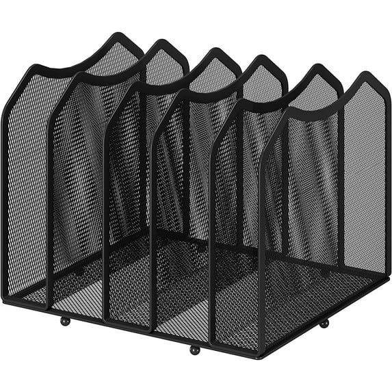 Mesh Desktop File Sorter Organizer, 5-Section Bookshelf for Desk Home ...