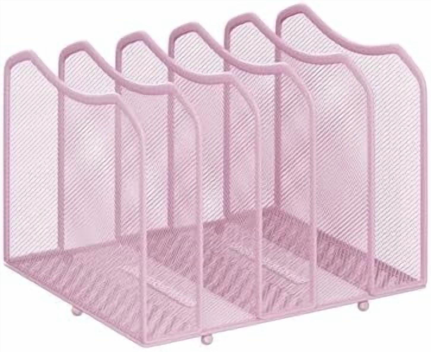 Mesh Desktop File Sorter Organizer, 5-Section Bookshelf for Desk Home ...