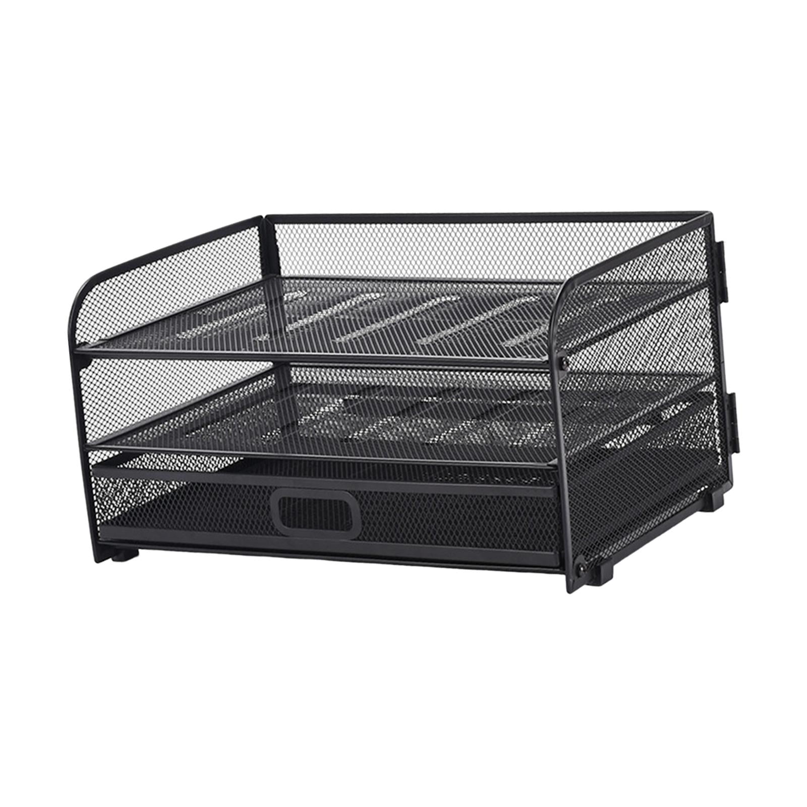 Mesh Desktop File Sorter Organizer File Letter Desktop Shelf Newspaper ...