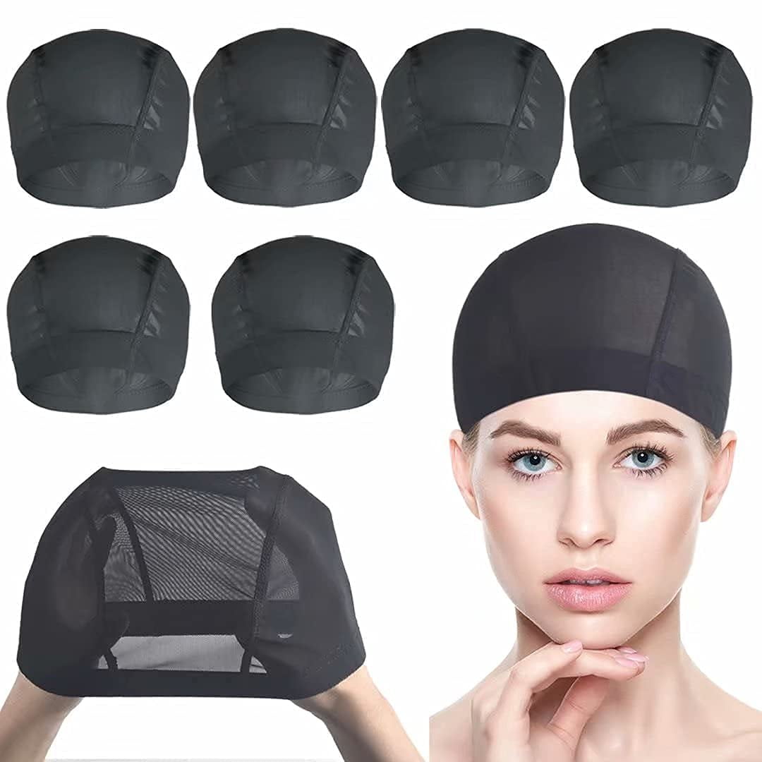 Mesh Dome Cap for Wig Making 6 Pack Stretchable Dome Mesh Lace Front ...
