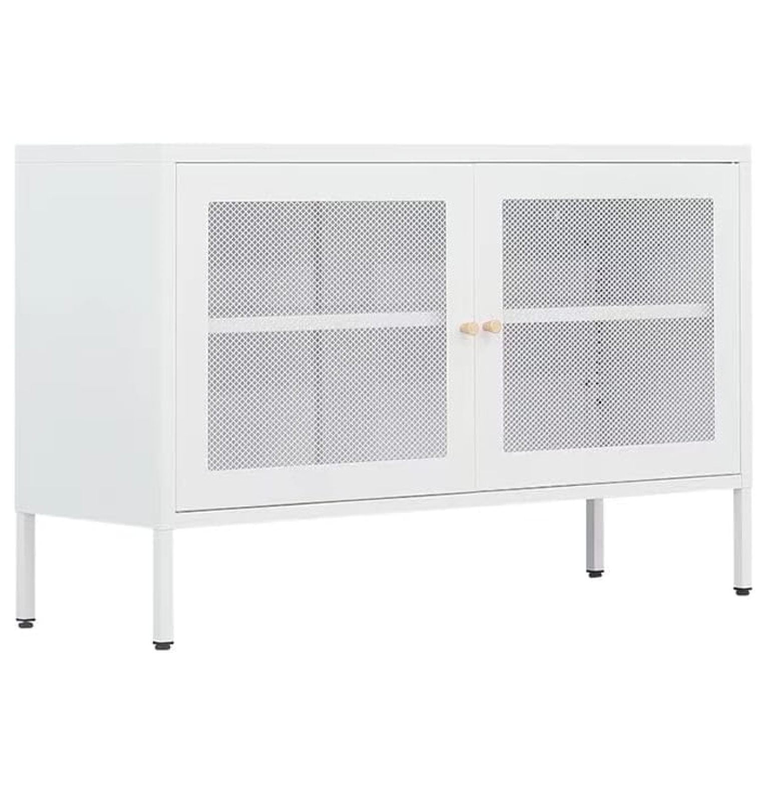Mesh Door Metal Accent Storage Cabinet for Bed Room,Living Room,Home ...