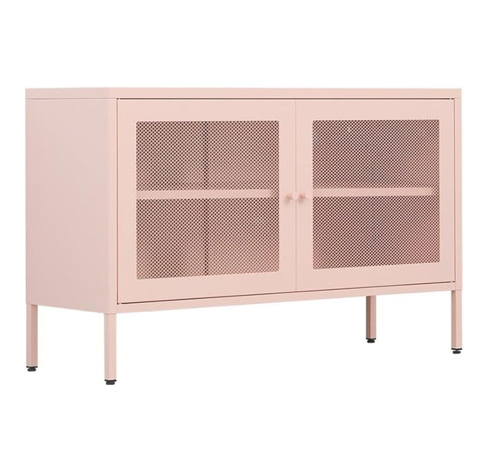 Mesh Door Metal Accent Storage Cabinet for Bed Room,Living Room,Home ...