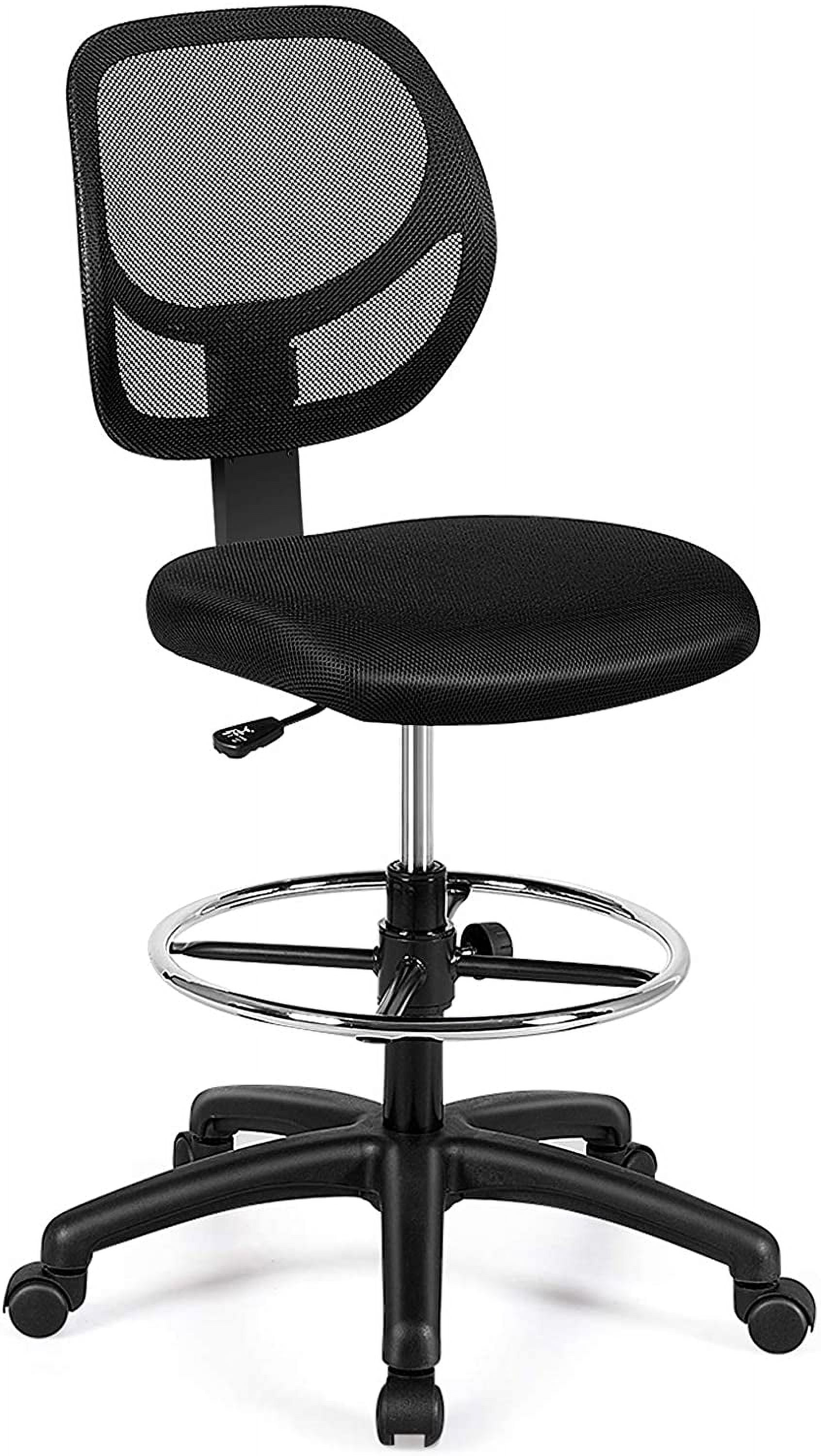 Mesh Drafting Chair, Standing Desk Chair w/Footrest Ring, Adjustable ...