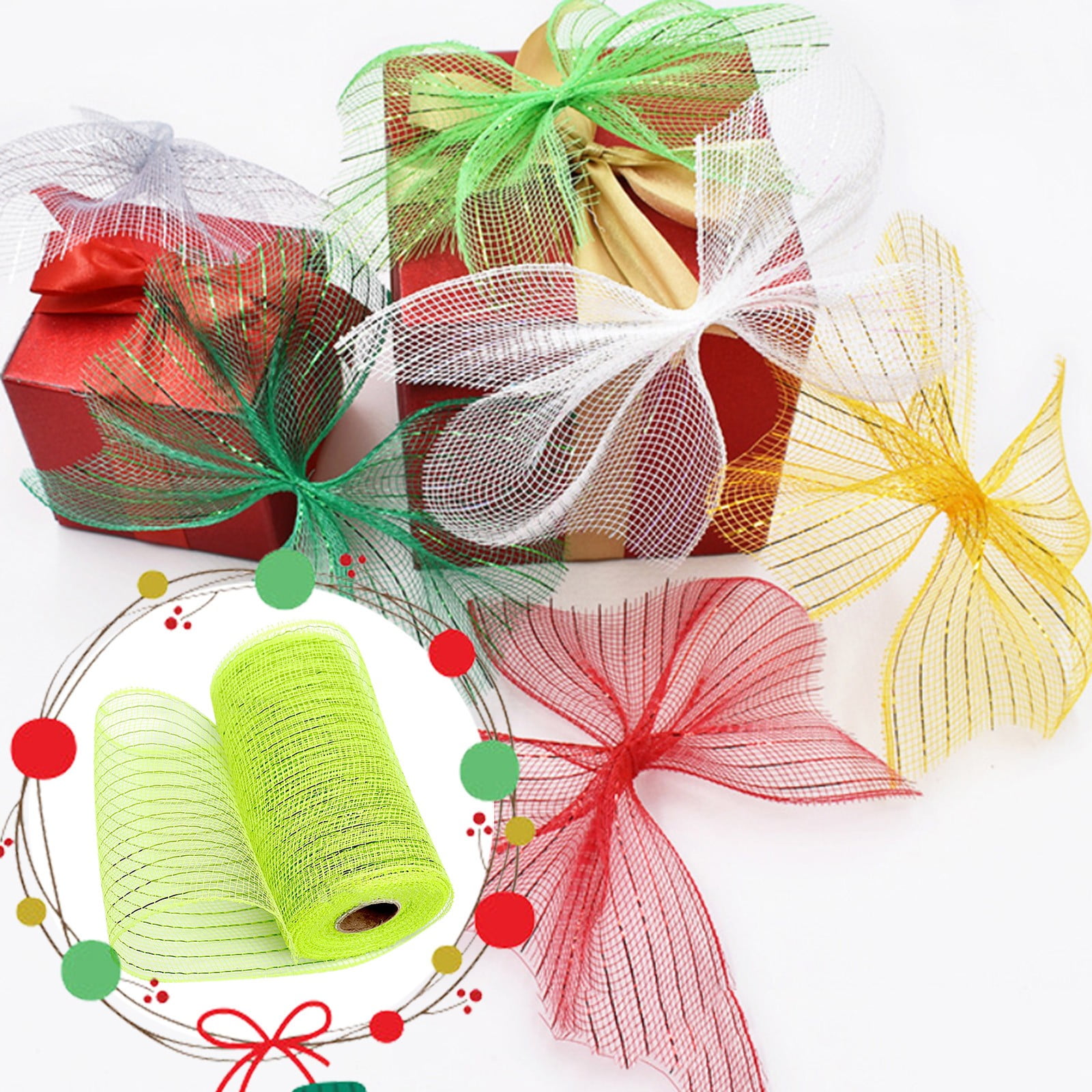 Mesh Fabric, Decor Mesh Ribbon, Poly Mesh Ribbon With Metallic Foil ...
