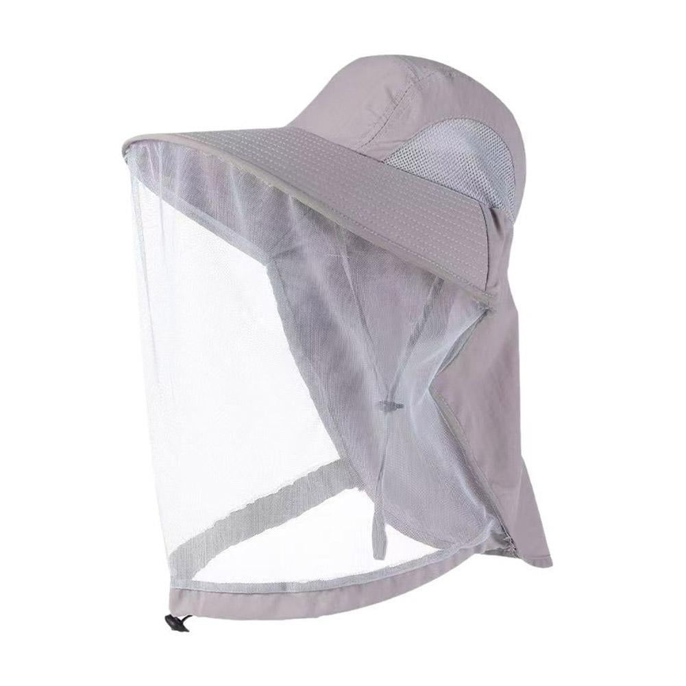 Mesh Face Mask Mosquito Proof Sun Shading Hat Men Women Outdoor Eave ...