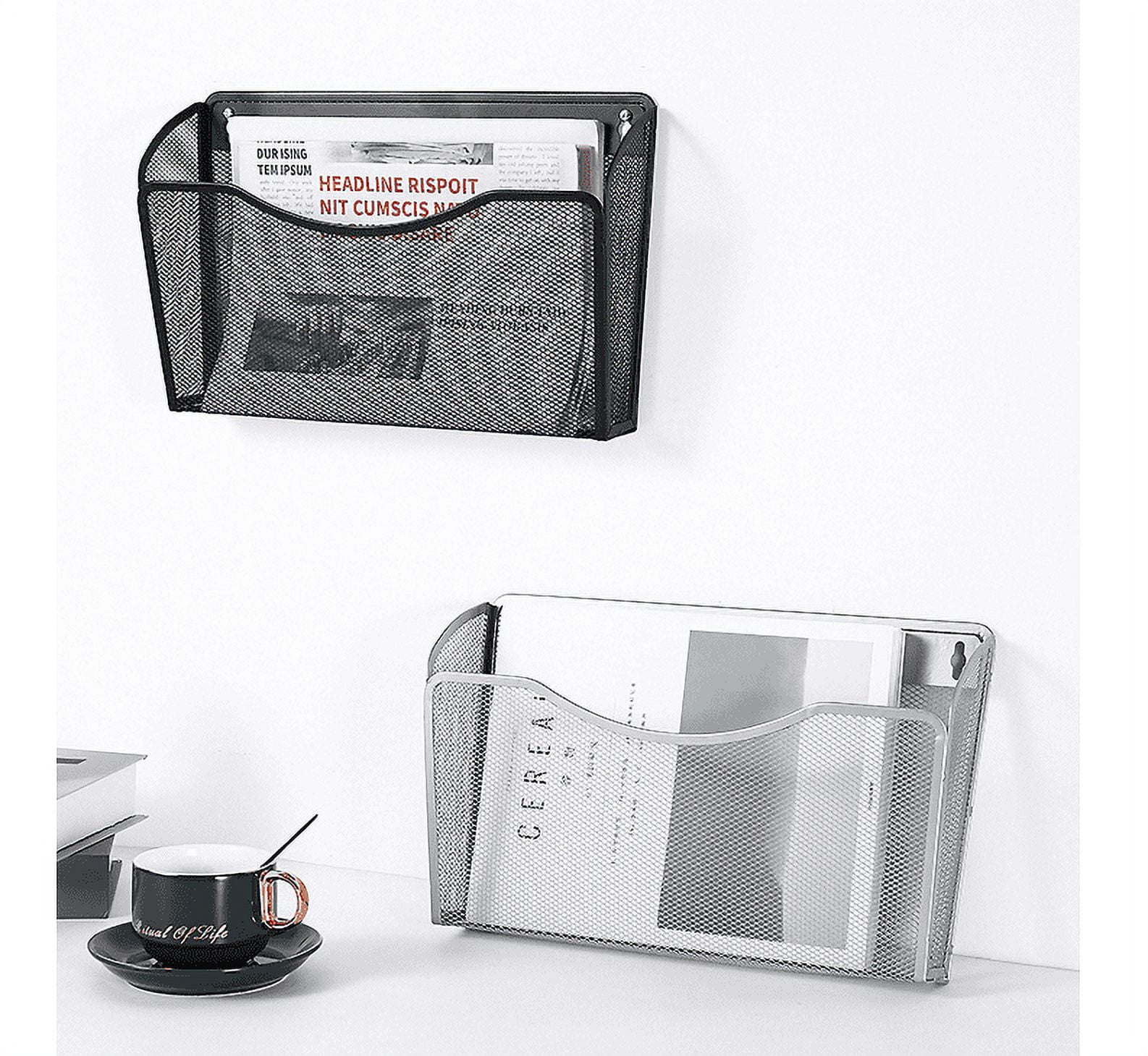 Mesh File Holder Wall Organizer 1 Pockets Hanging File Organizers Wall ...
