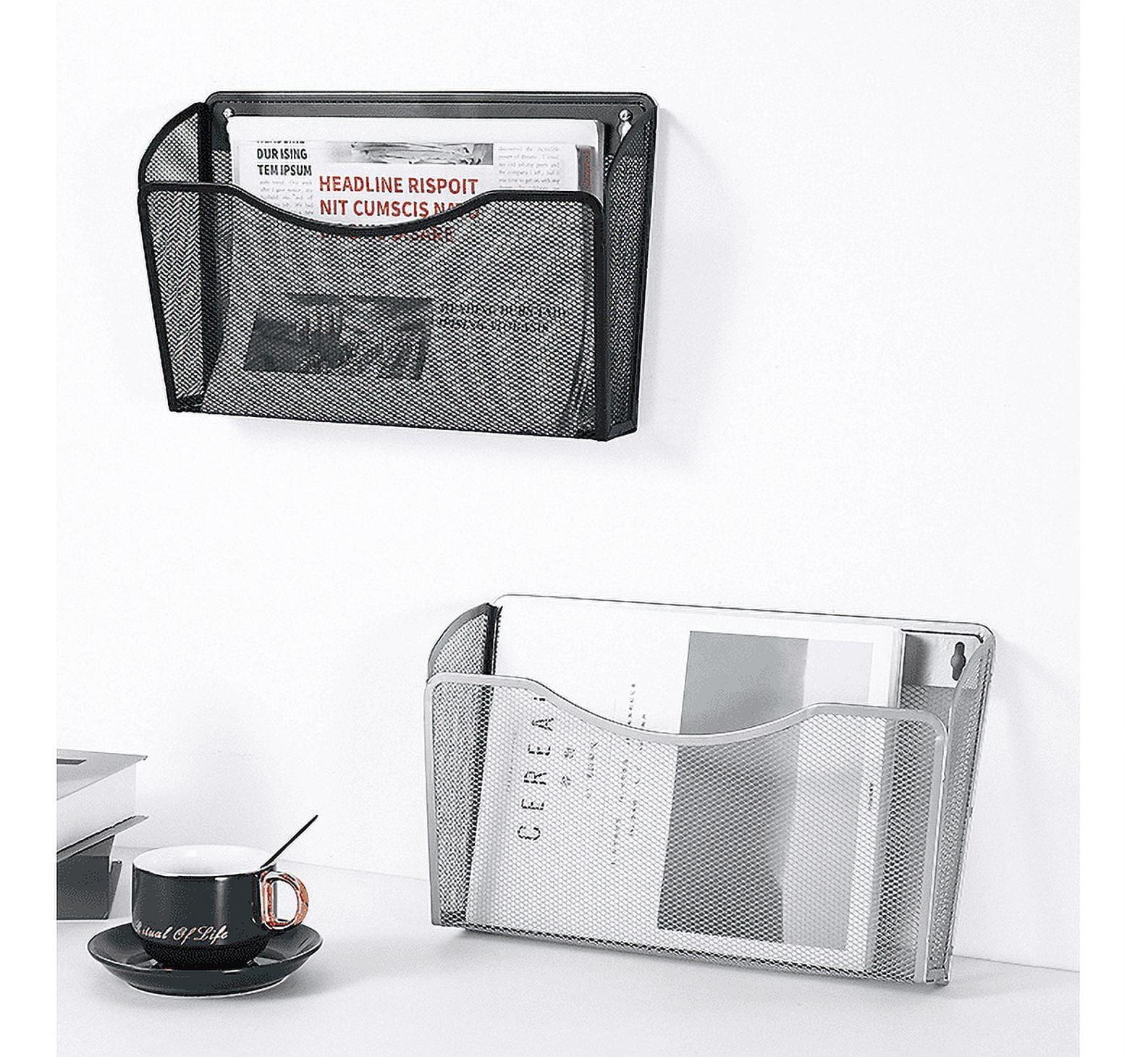 Mesh File Holder Wall Organizer 1 Pockets Hanging File Organizers Wall ...