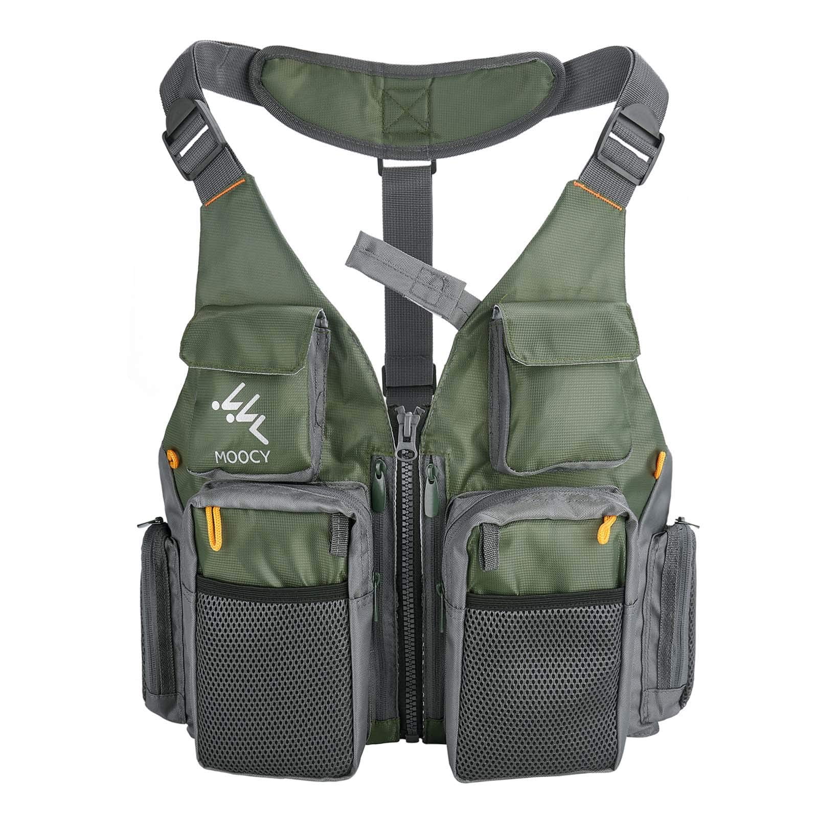 NVAAV Mesh Fishing Vest Multi Pockets Adjustable Outdoor Fly Trout
