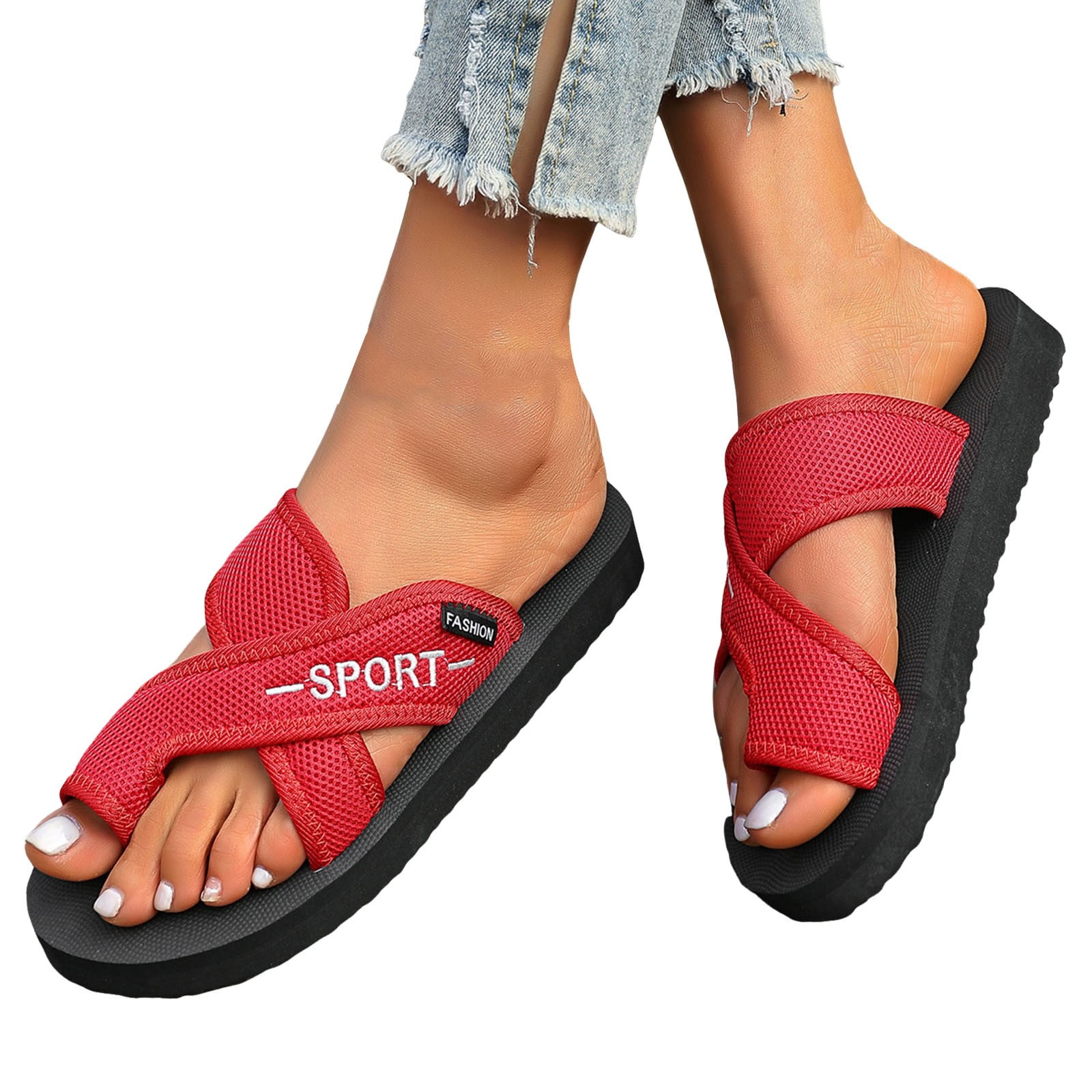 Mesh Flip Flop Slides Sandals for Women 2025 Beach Summer Breathable ...