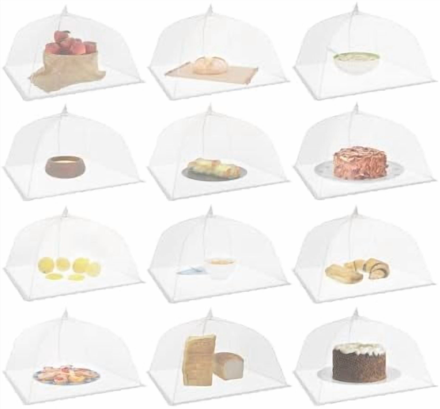 Mesh Food Covers - 12-Pack, 17in x 17in, White - Outdoor Kitchen ...
