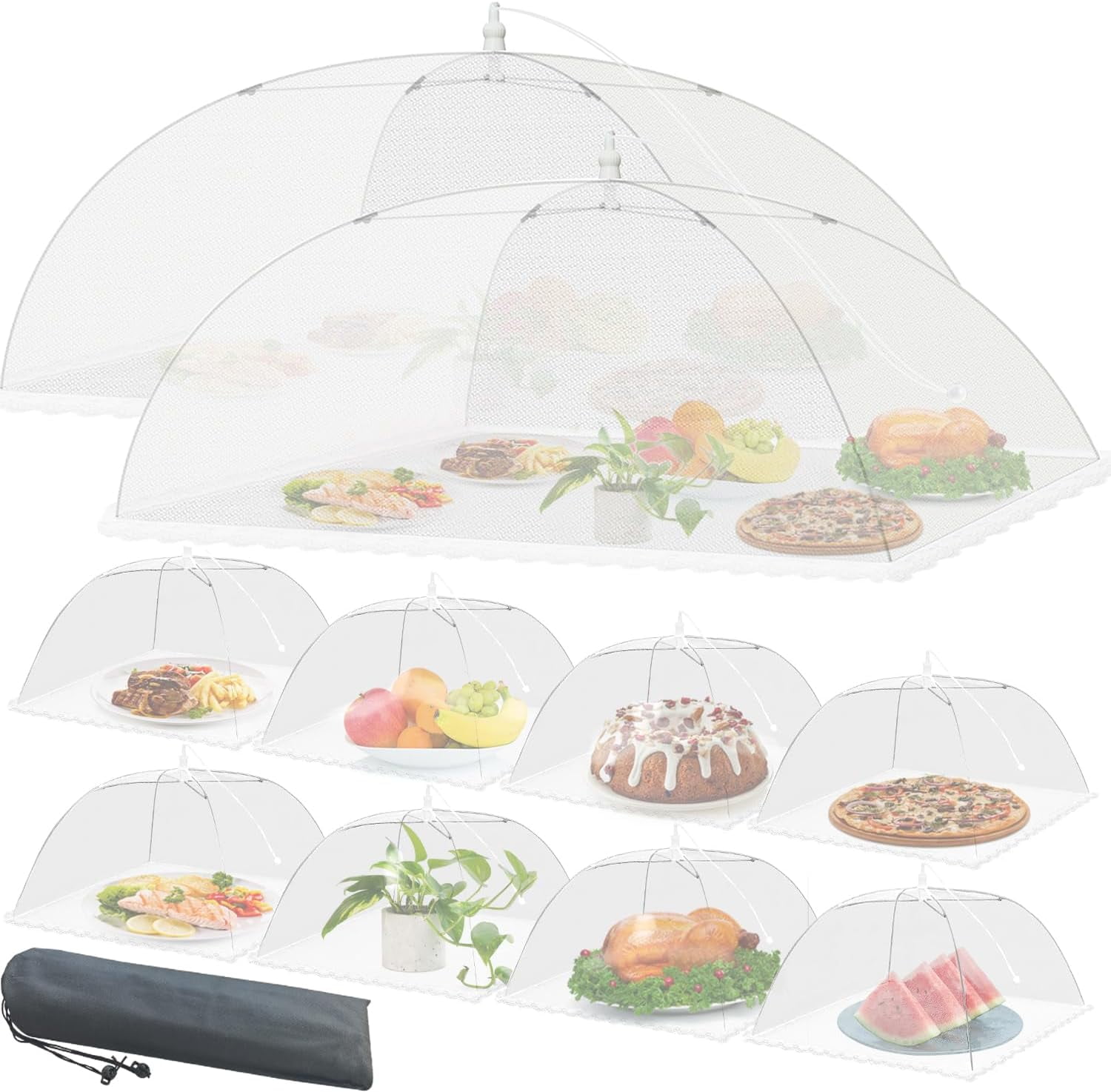 Mesh Food Covers for Outside - Upgraded 2 Extra Large 40x24 in & 8 ...