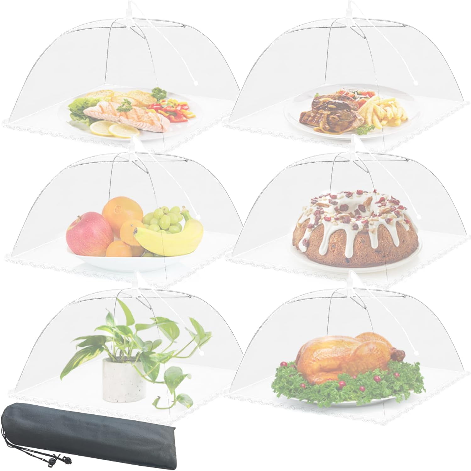 Mesh Food Covers for Outside - Upgraded 2 Extra Large 40x24 in & 8 ...