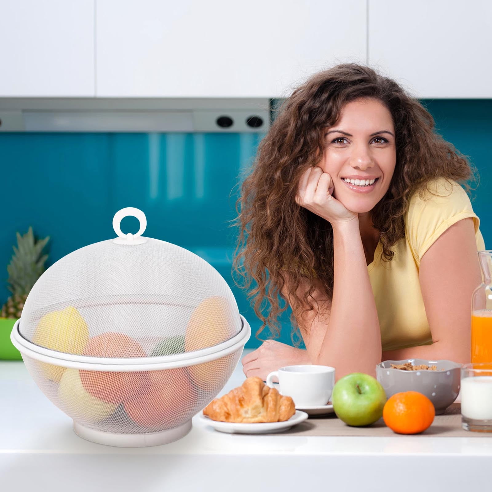 Mesh Fresh Fruit Storage Basket with Fine Protective Netting, Durable ...