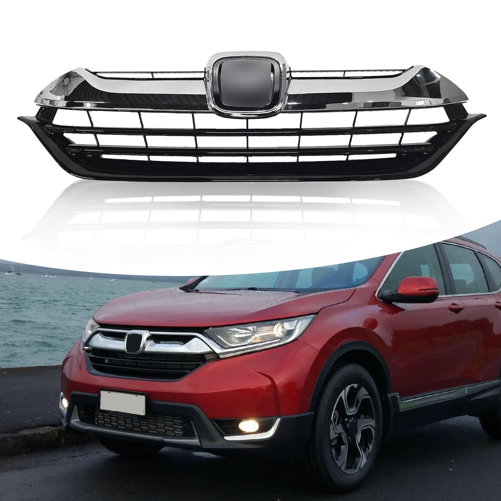 Mesh Front Bumper Upper Guard Grille For 2017 2018 2019 Honda CRV CR-V ...