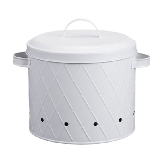 Mesh Fruit and Vegetable Storage Bucket with Lid - Rust-Proof Kitchen ...