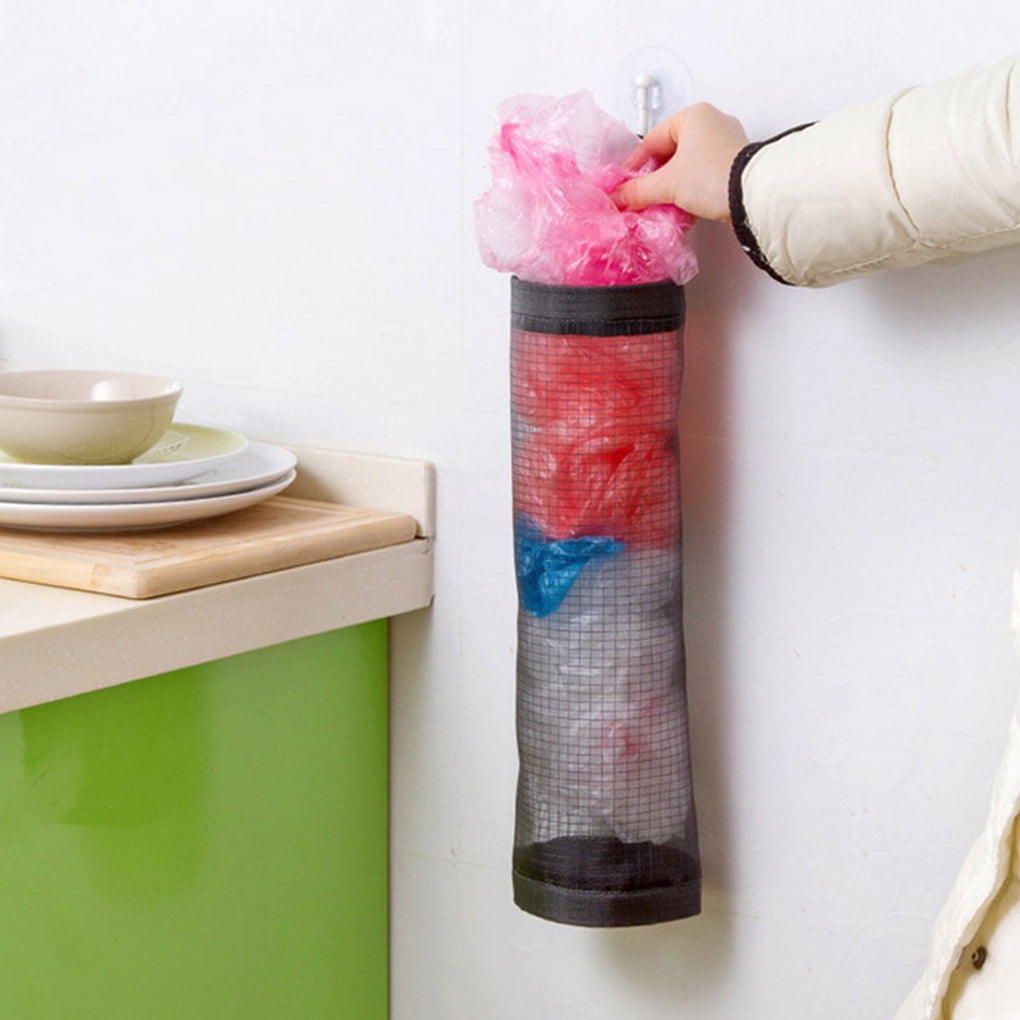 Mesh Garbage Bag Sulimy Plastic Bag Holder Dispensers Folding Hanging ...