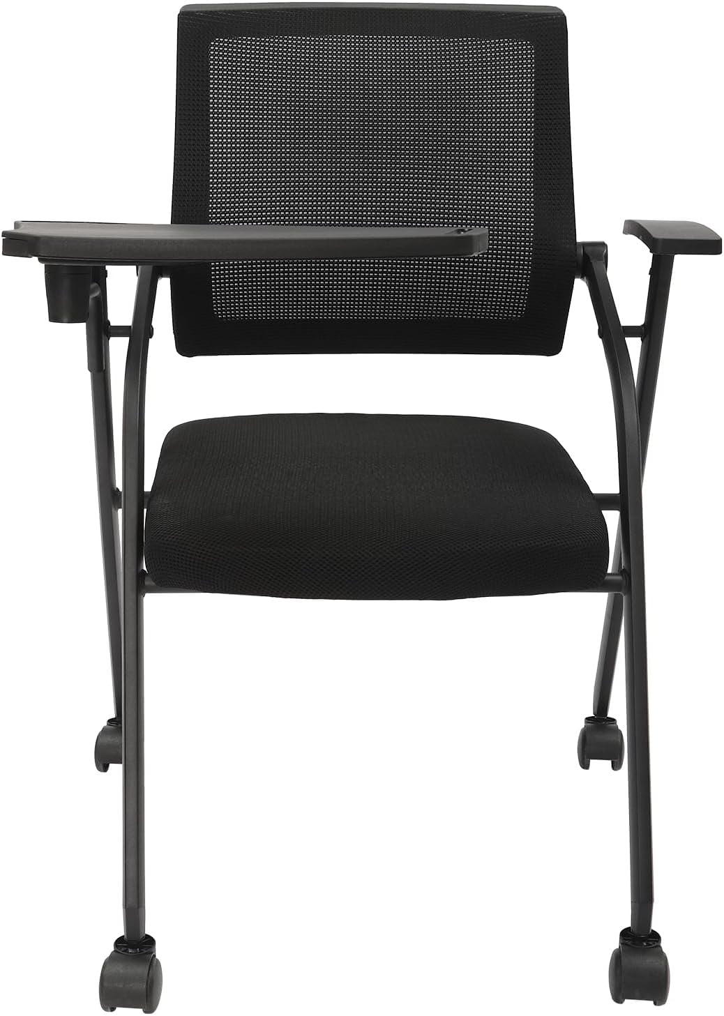 Mesh Guest Reception Chair with Tablet Arm, Foldable Desk Chair ...