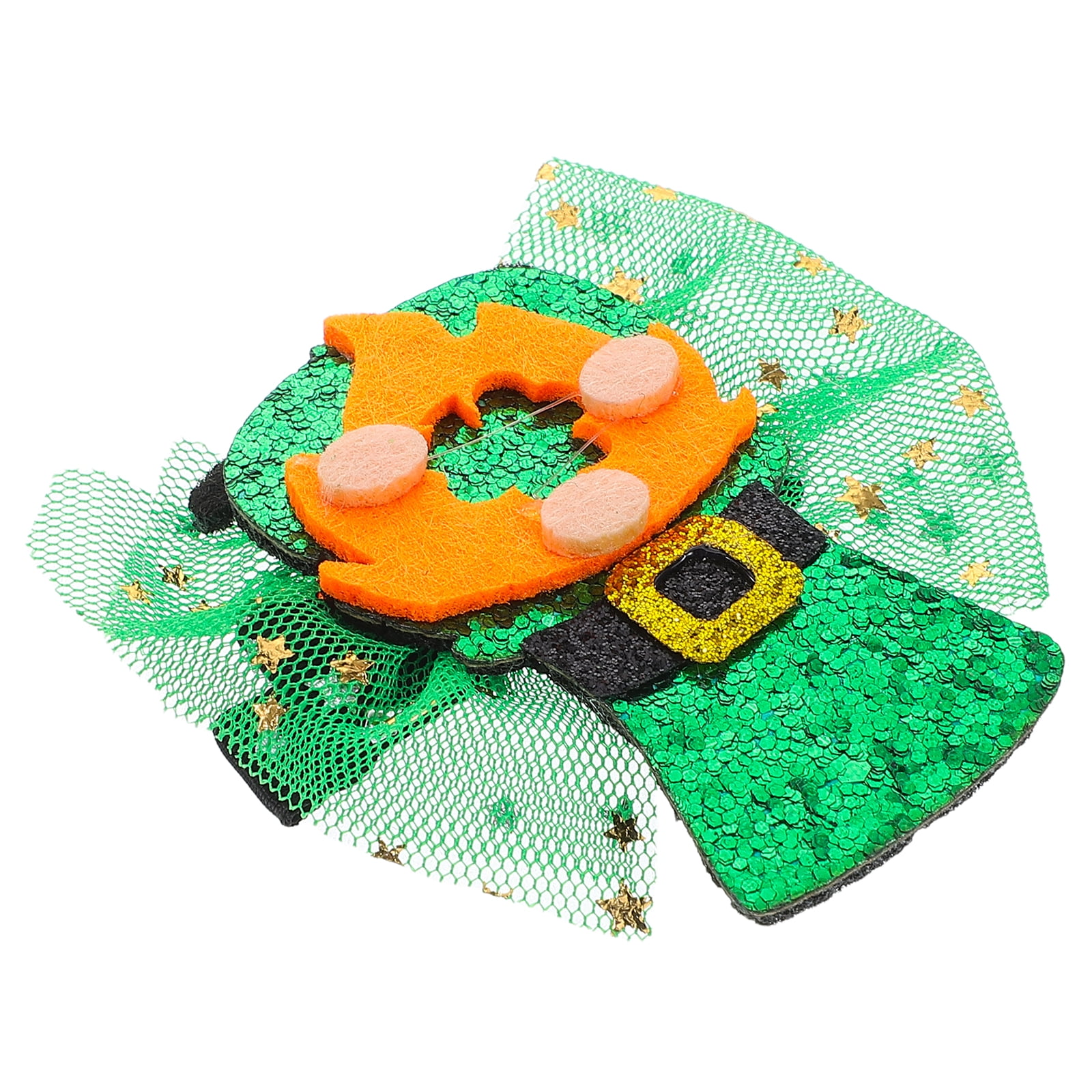 WHAMVOX St Patrick's Day Mesh Hair Clip with Design for Girls Green ...