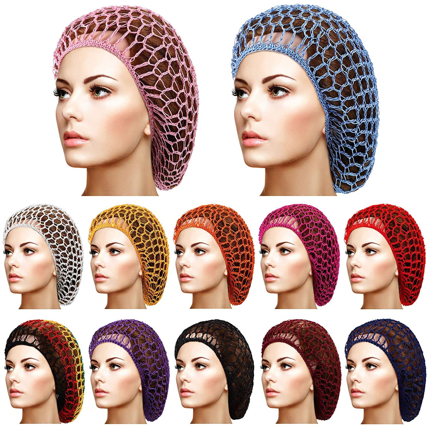 Mesh Hair Net Rayon Head Bands Thick Short Long Women Hairnet for ...