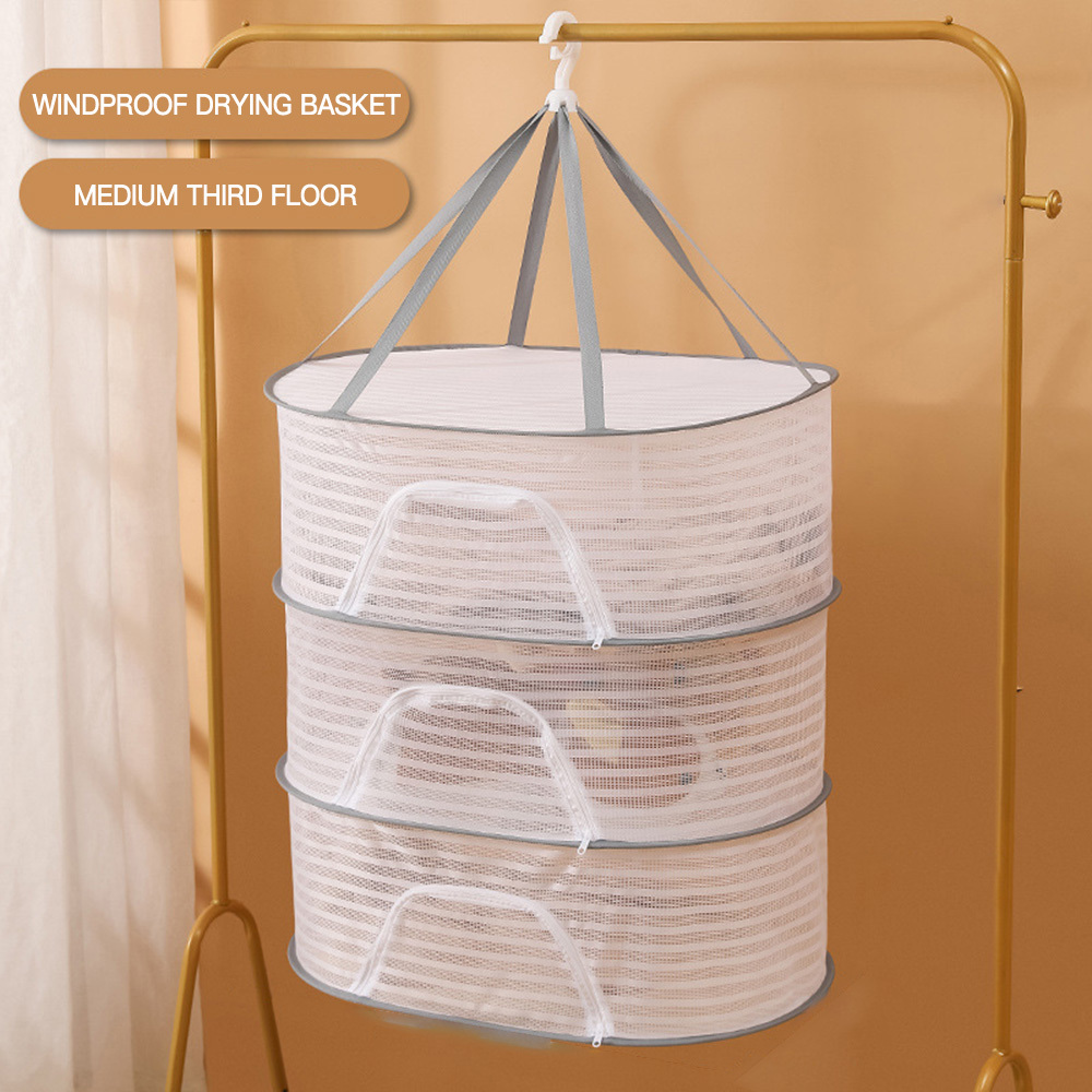 Mesh Hanging Drying Net Layered Folding Fish Mesh Collapsible Dry Net ...