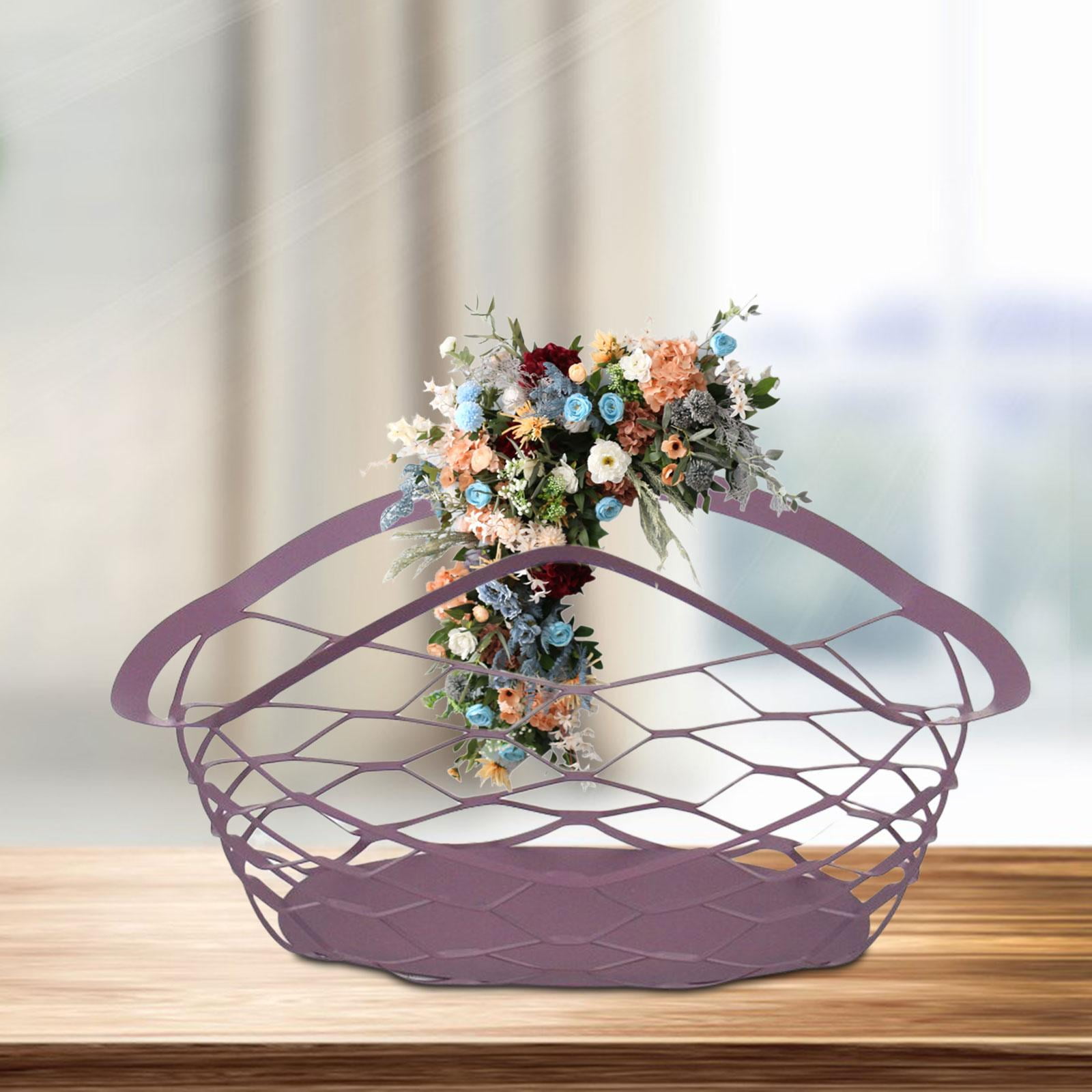 Mesh Hollow Iron Art Flower Storage Basket，Multipurpose Flower Holder ...