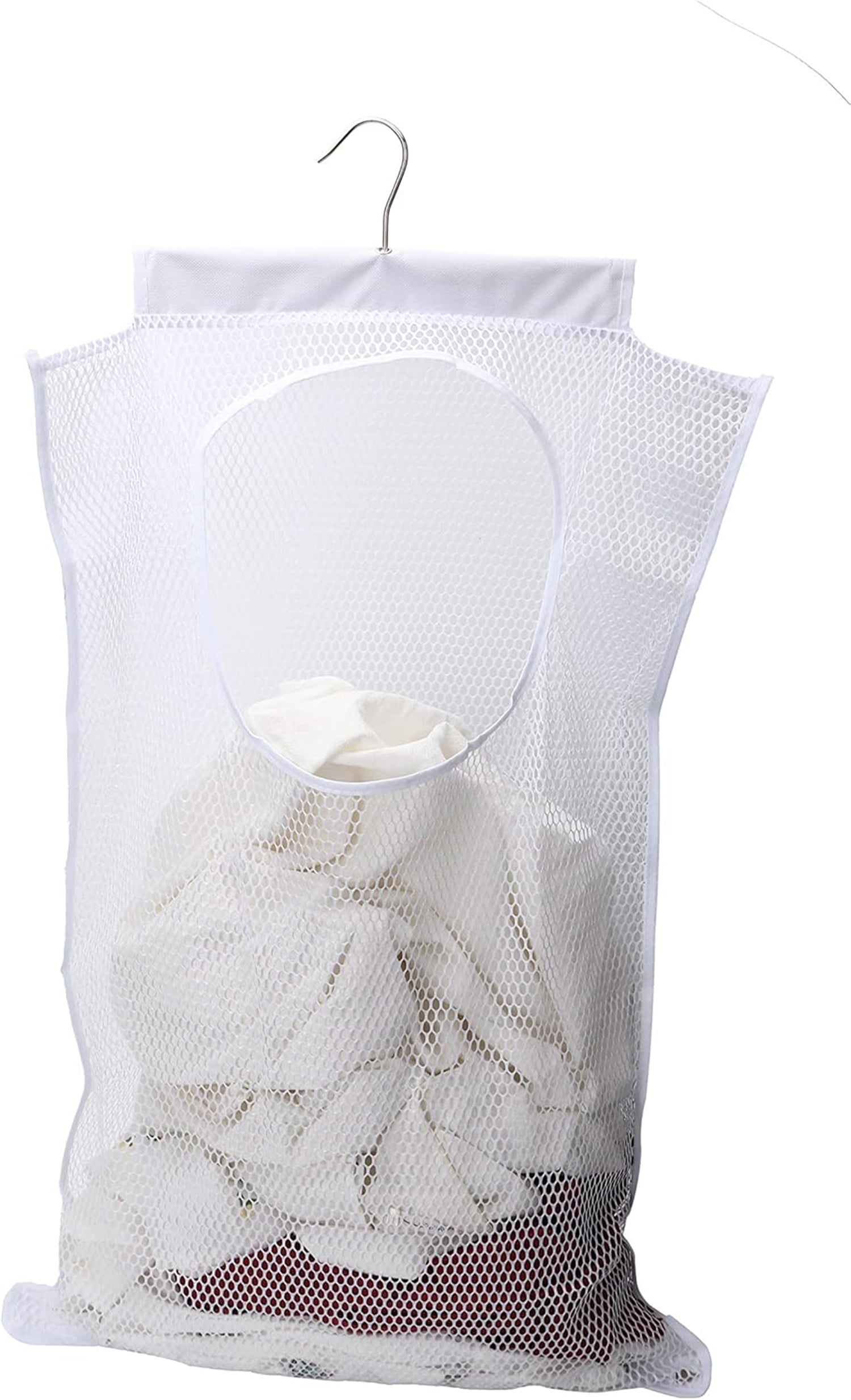 Mesh Laundry Bag,Door-Hanging Mesh Laundry Hamper Bag,White Mesh ...