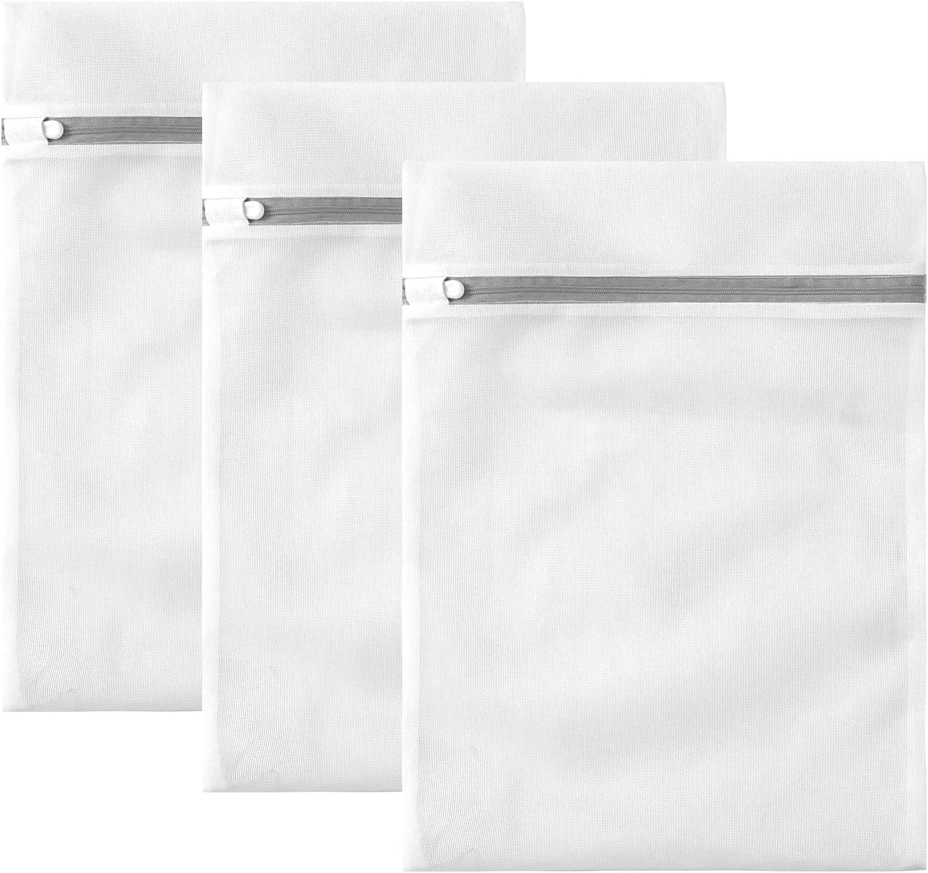 Mesh Laundry Bags for Delicates with Non Rust Zipper- White Laundry ...