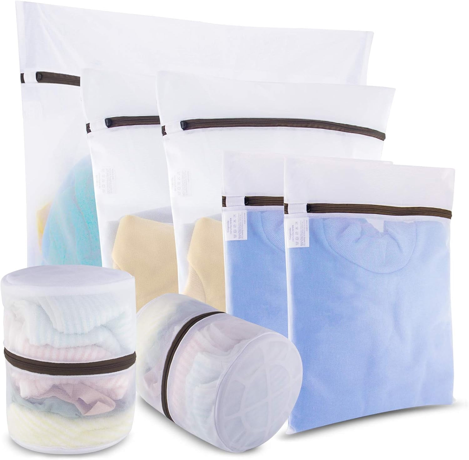 Mesh Laundry Bags for Delicates with Premium Zipper, Travel Storage ...