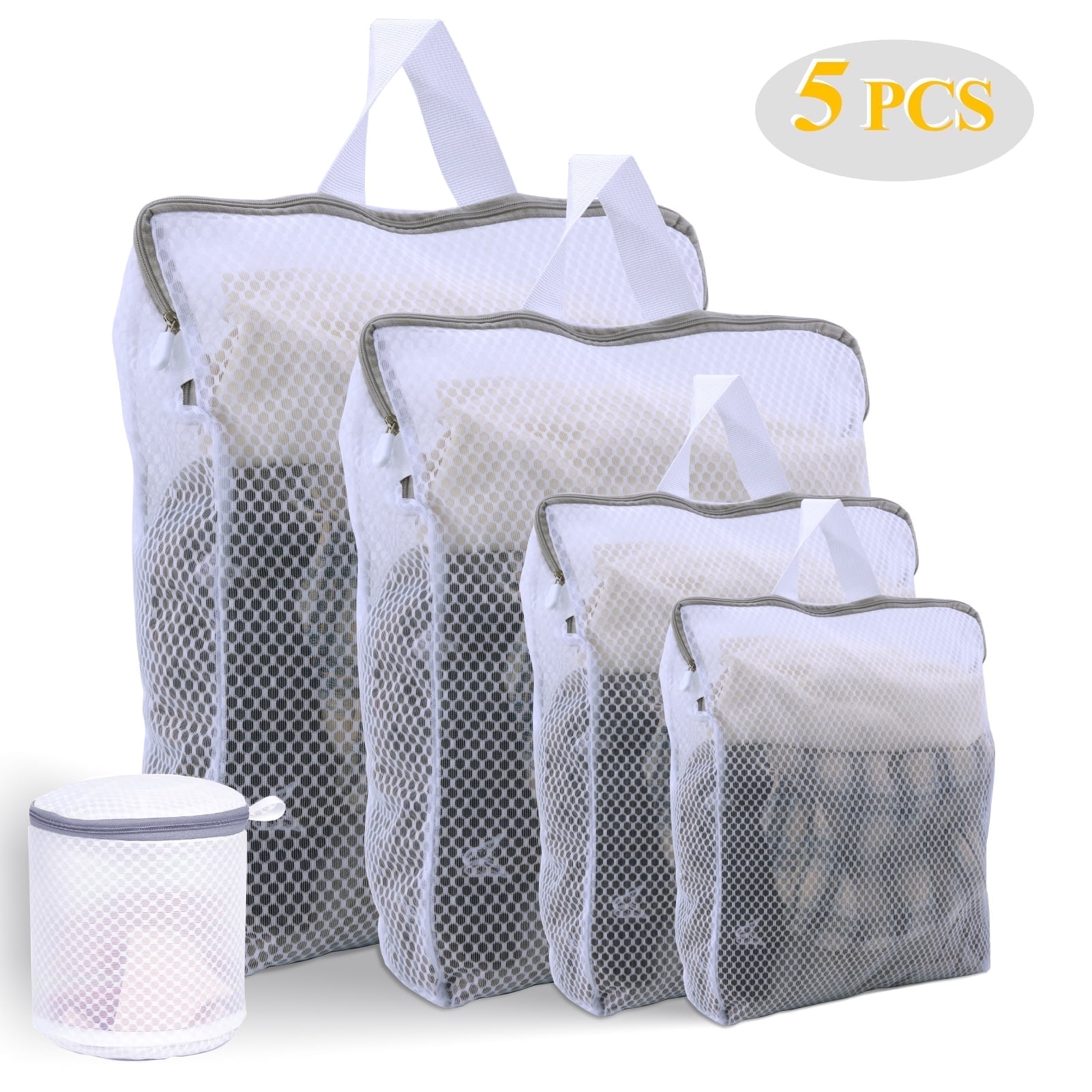 Mesh Laundry Bags for Delicates, 5 PCS Hanging Honeycomb Laundry Bags ...