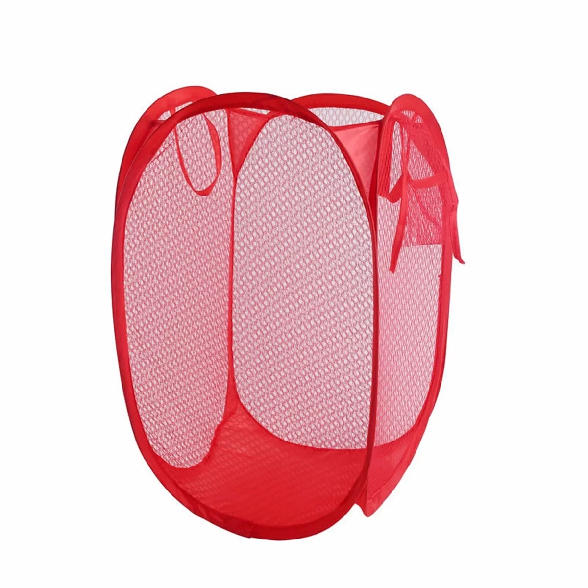 Mesh Laundry Hamper Collapsible Laundry Basket With Side Pocket ...