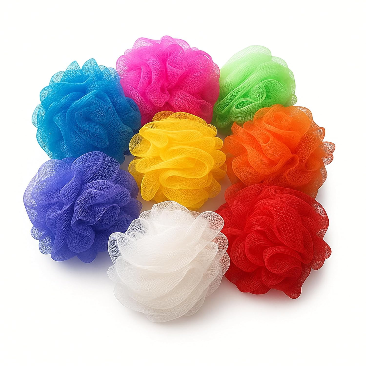 Mesh Loofah Sponges, 8-Pack Small Loofahs for Kids Colorful Sponges ...