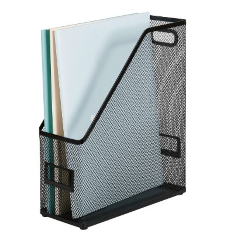 Mesh Magazine File Black Steel File Organizer & Holder, 12" H, No ...