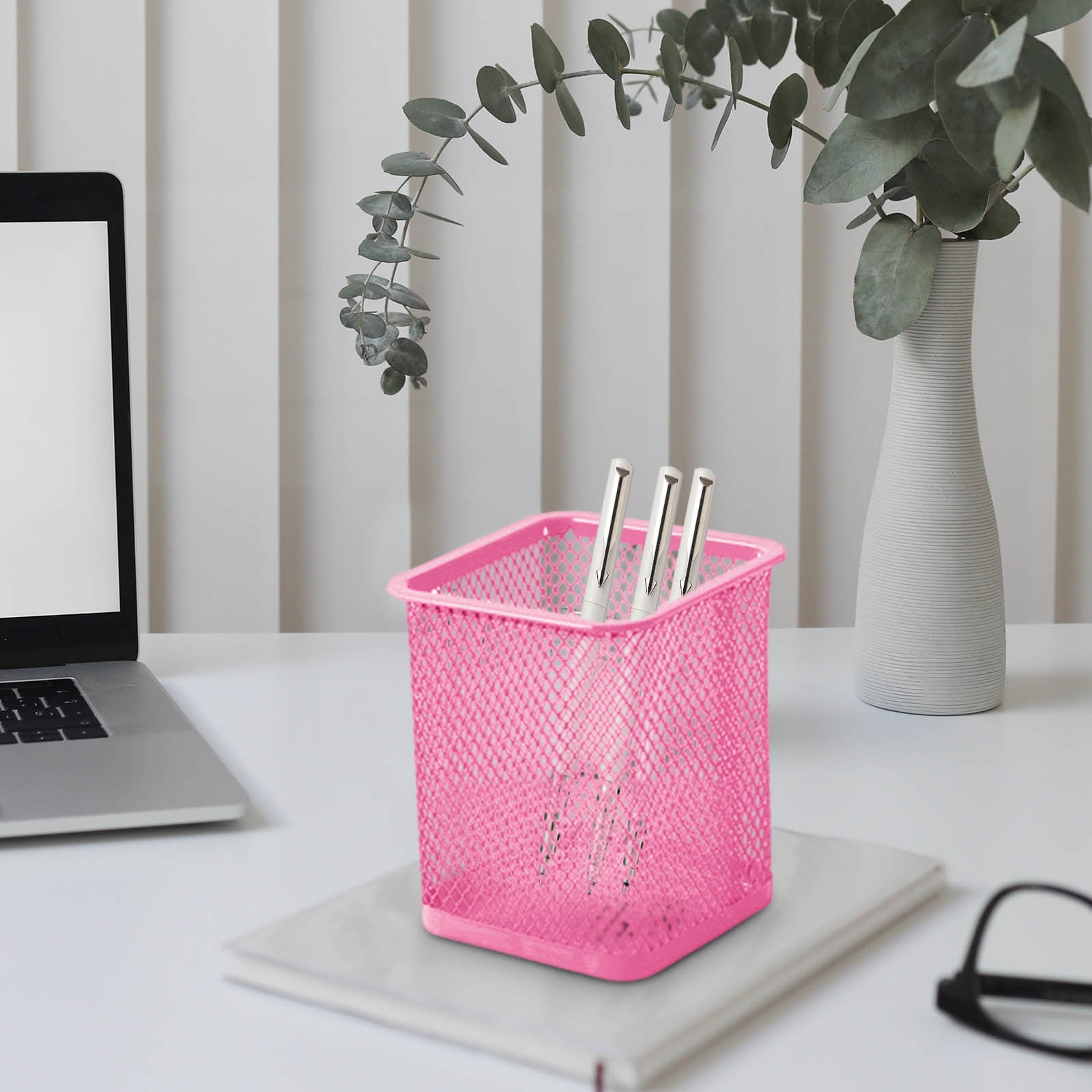 Mesh Metal Pencil Cup Holder | Steel Desk Pen Organizer | Durable Iron ...