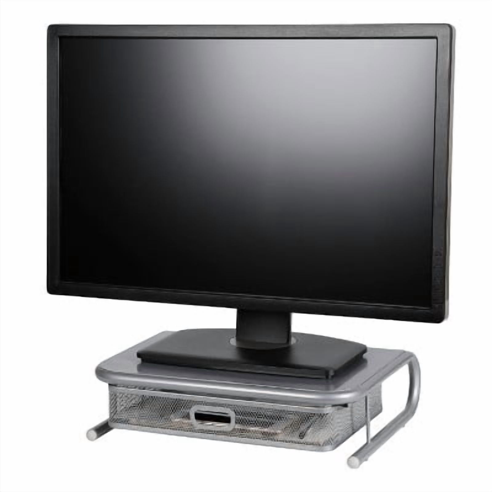 Mesh Monitor Stand with Drawer Silver - Walmart.com