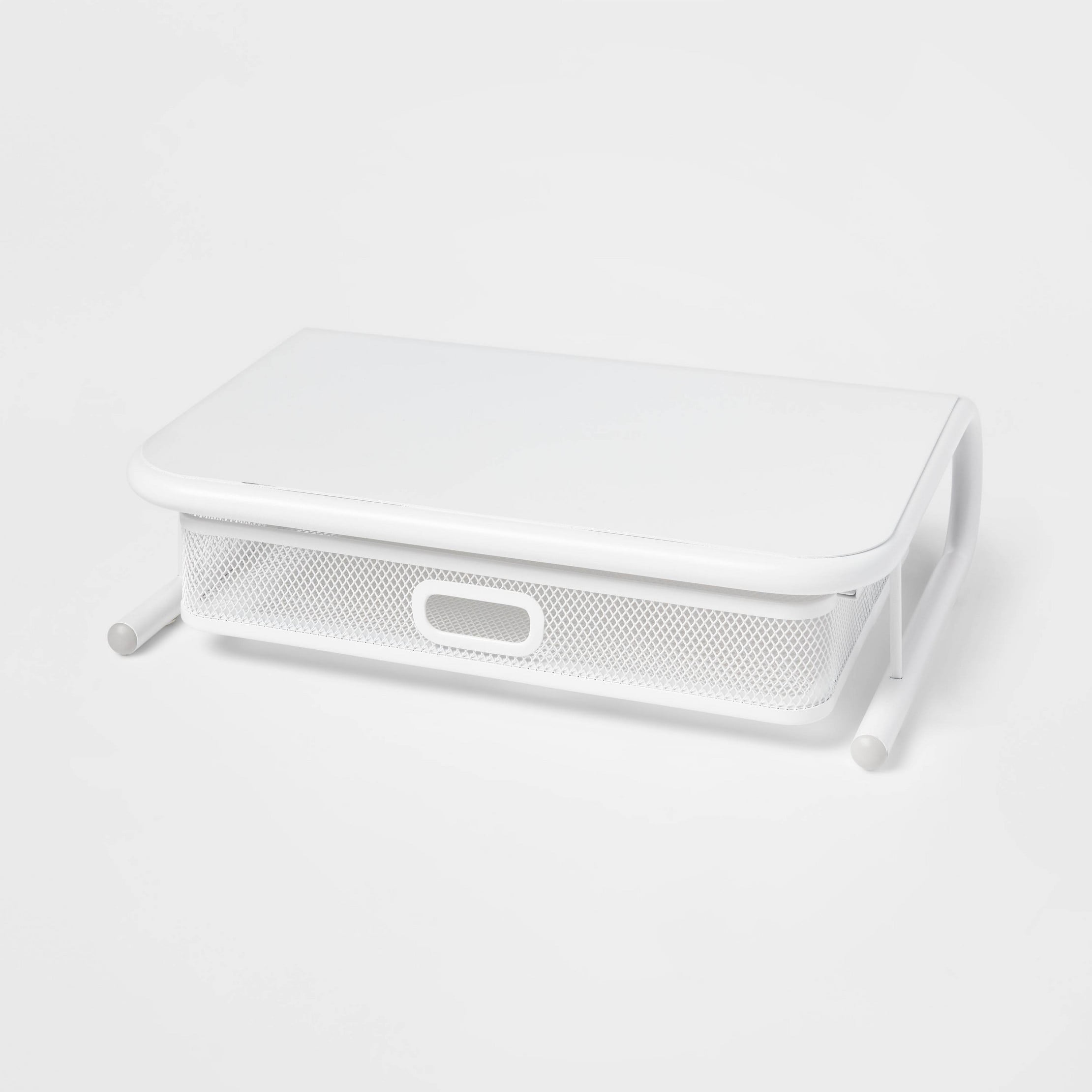 Mesh Monitor Stand with Drawer White - Walmart.com