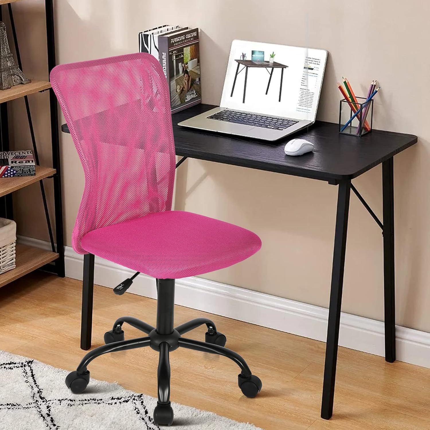 Mesh Office Chair Ergonomic Office Chair Modern Mid Back Rolling Swivel ...