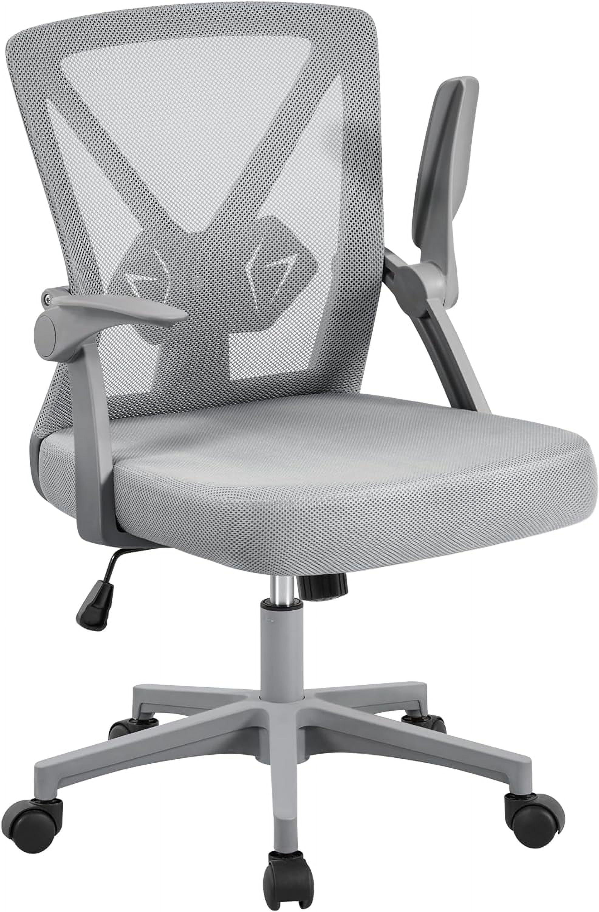 Mesh Office Chair Ergonomic Swivel Computer Chair with Flip-up Arms ...
