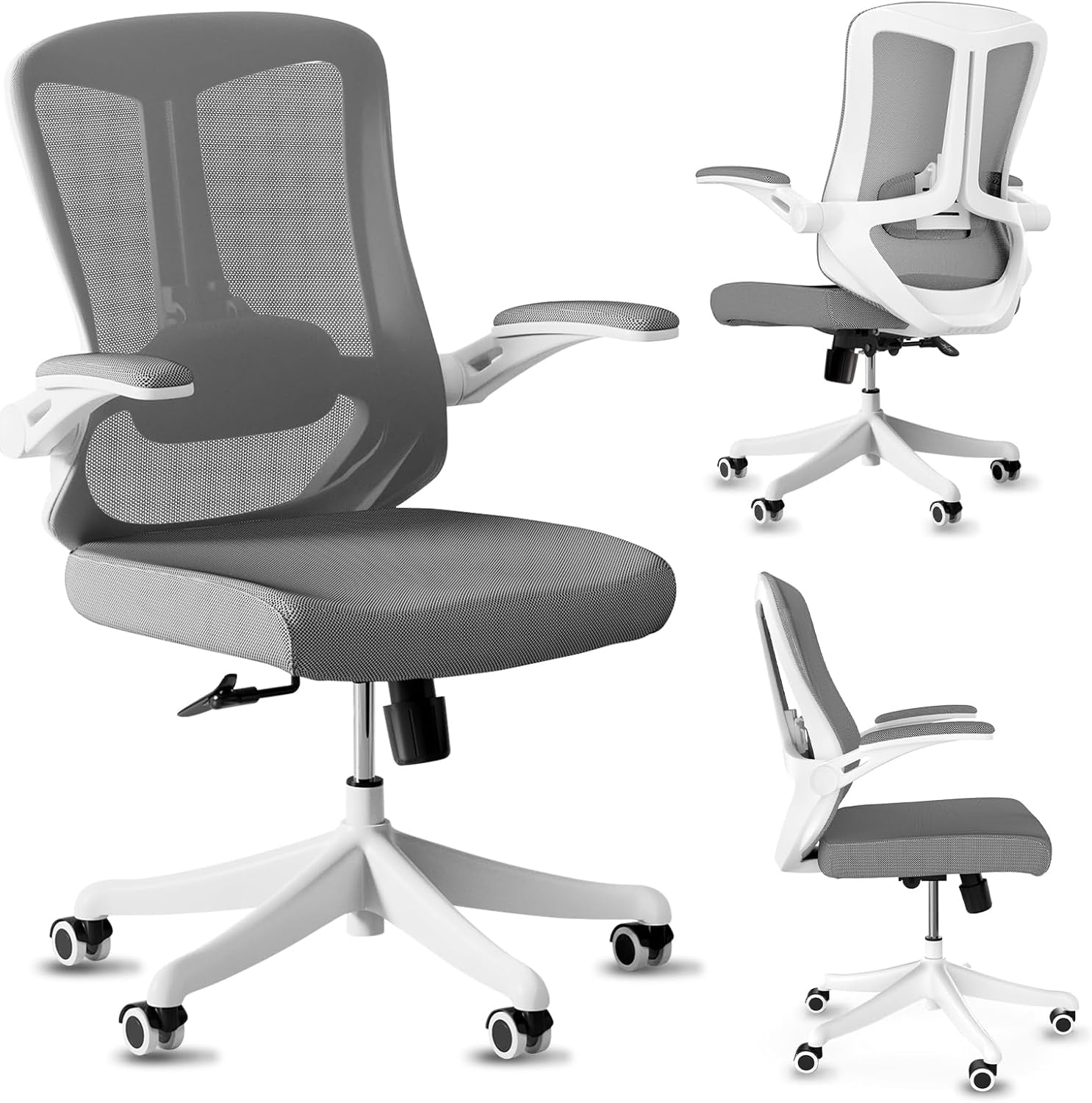 Mesh Office Chair, Ergonomic with Lumbar Support, Black, Modern Style ...